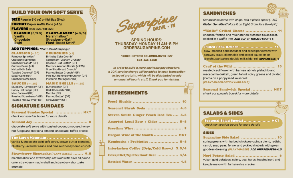 Spring 2023 Menu